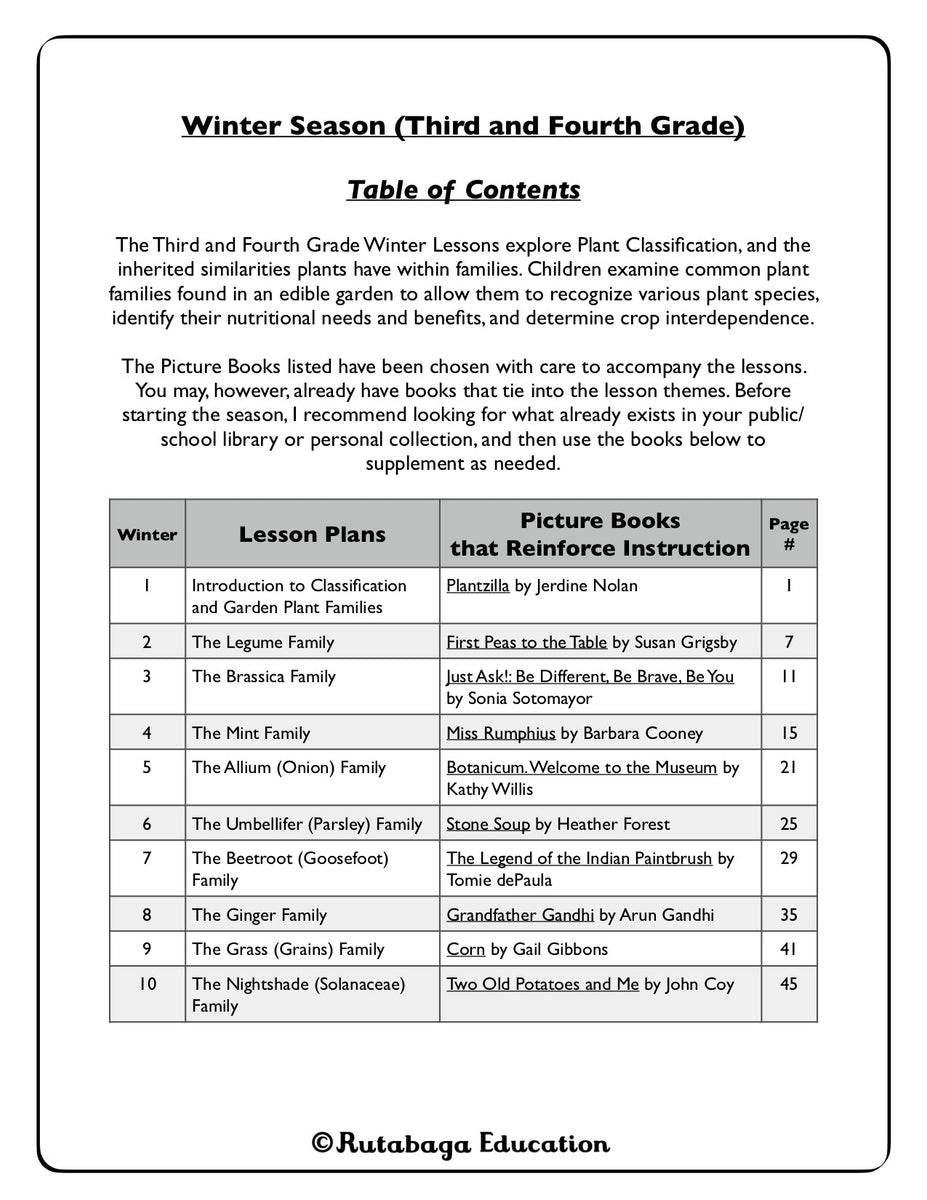 Third and Fourth Grade Winter Digital Book | Rutabaga Education Garden